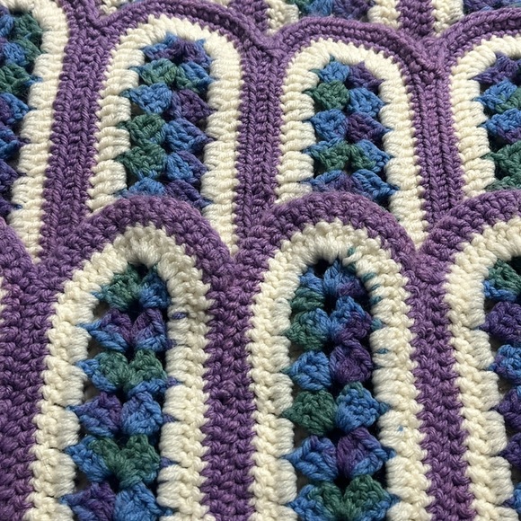 homemade crochet throw | Accents | Homemade Crochet Purple Blue Green ...